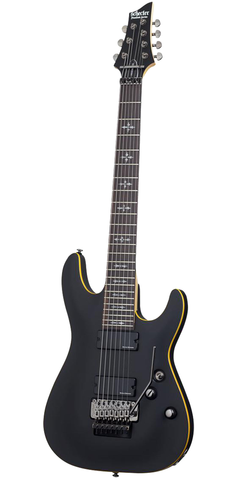 GUITARRA SCHECTER DEMON-7 FR 7 CUERDAS NEGRO SATINADO ENVEJECIDO