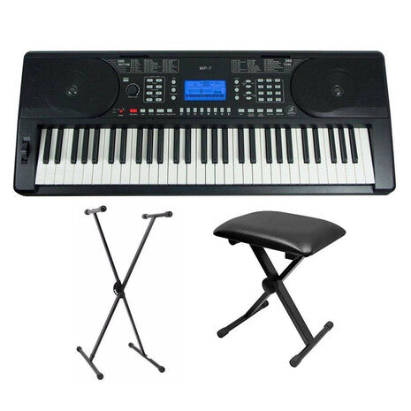 Paquete Teclado Symphonic MP7 5 Octavas con Base Y Banco MP7SX